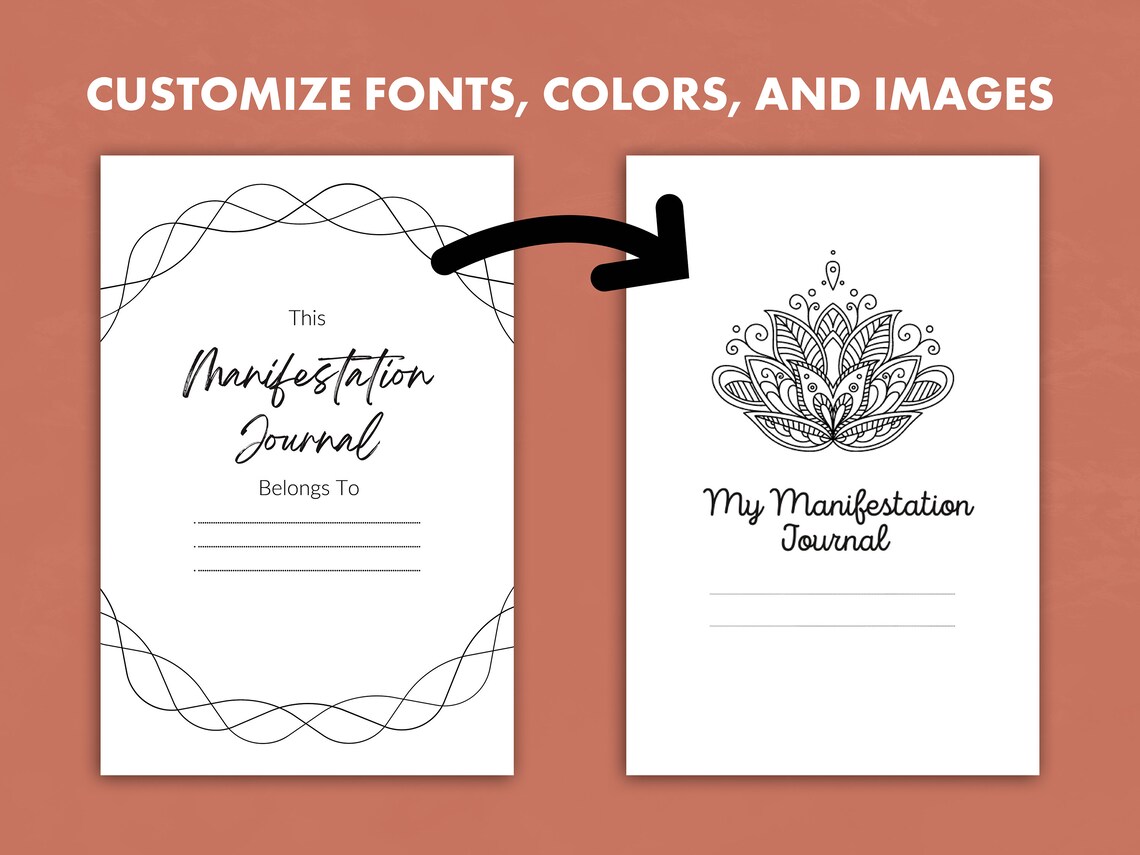 Manifestation Journal Template Canva Template & Ready-to-upload PDF ...