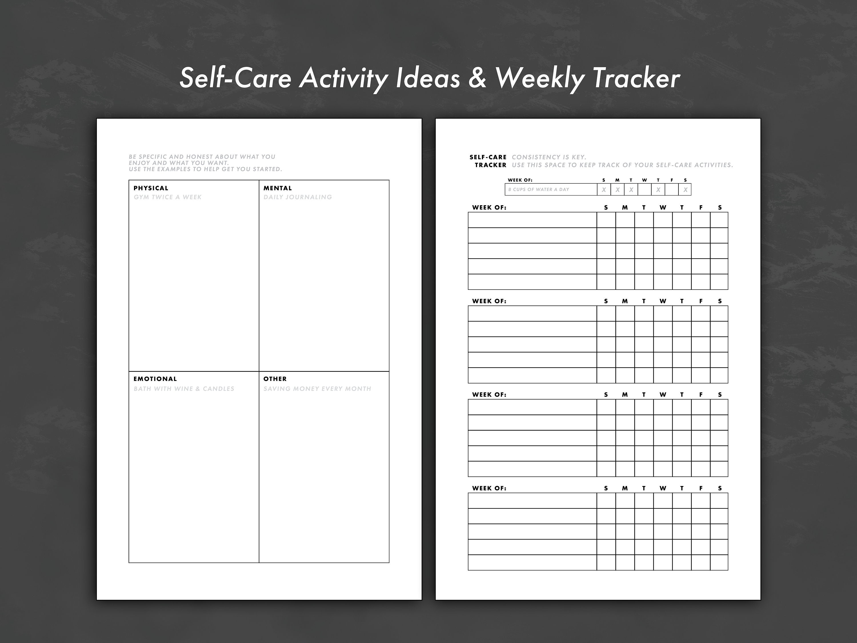 KDP Interior Self care Journal Tracker Ready To Upload Etsy