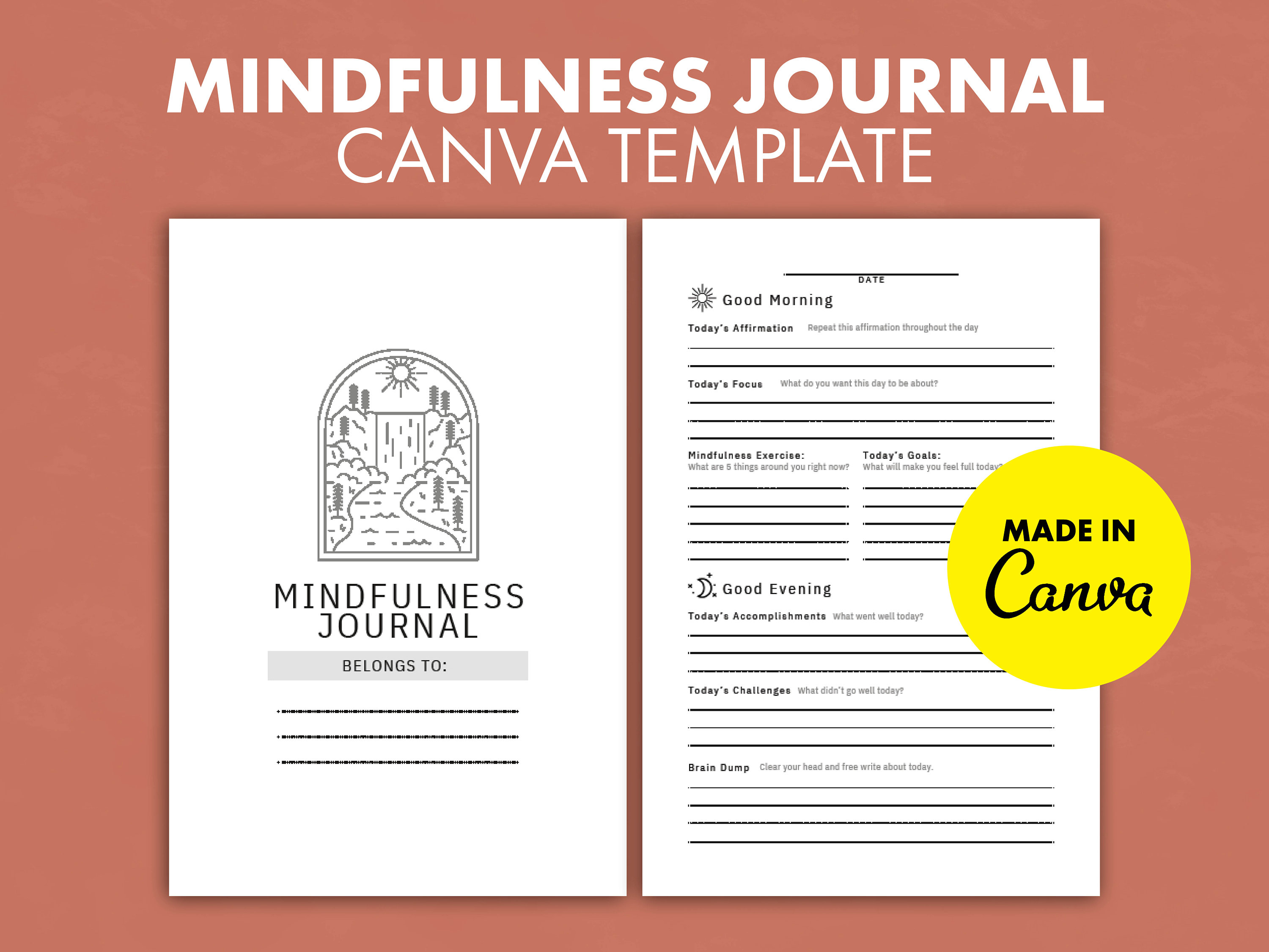 Mindfulness Journal Canva Template Includes a Ready-to-upload PDF - Etsy