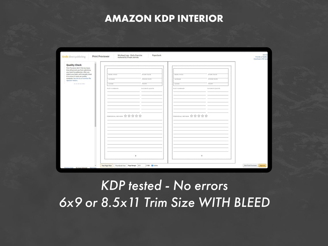 KDP Interior - Book Review Journal - Ready to Upload PDF - Commercial ...