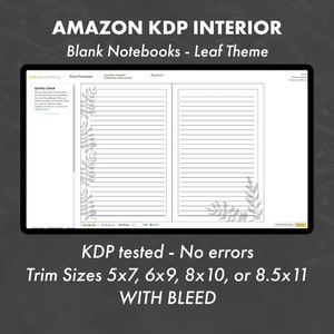 KDP Interiors - Notebook Interior - Leaf and Tree Design - Ready to ...