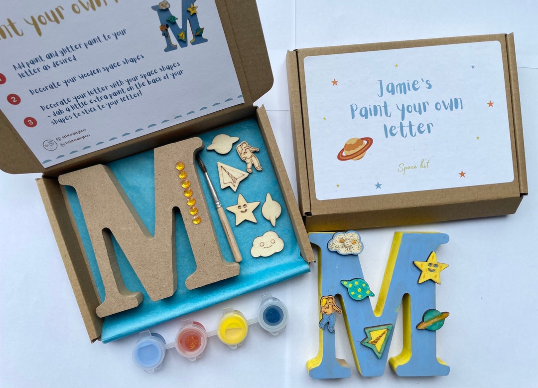 Kids Paint Your Own Space Wooden Letter Personalised Paint Your Own ...
