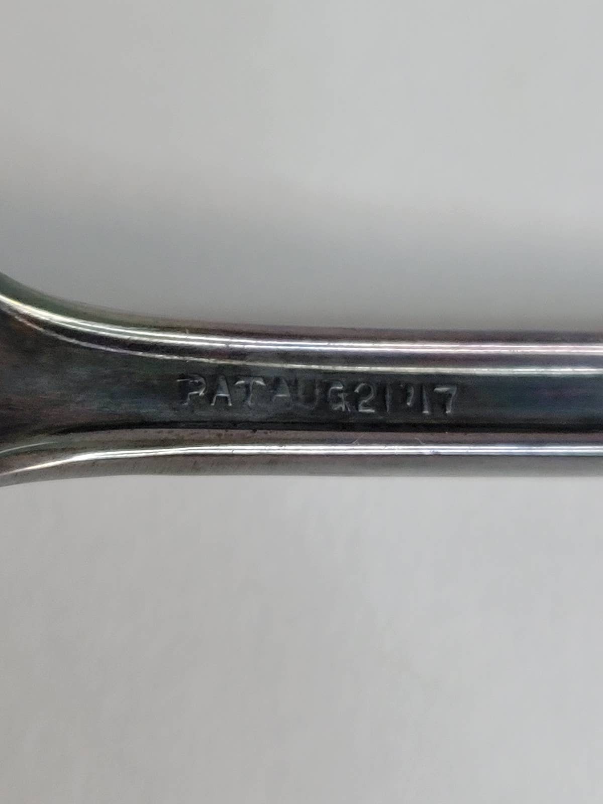 Antique Wm Rogers & Sons Silver Plated Slotted Serving Spoon PAT Aug 2 ...