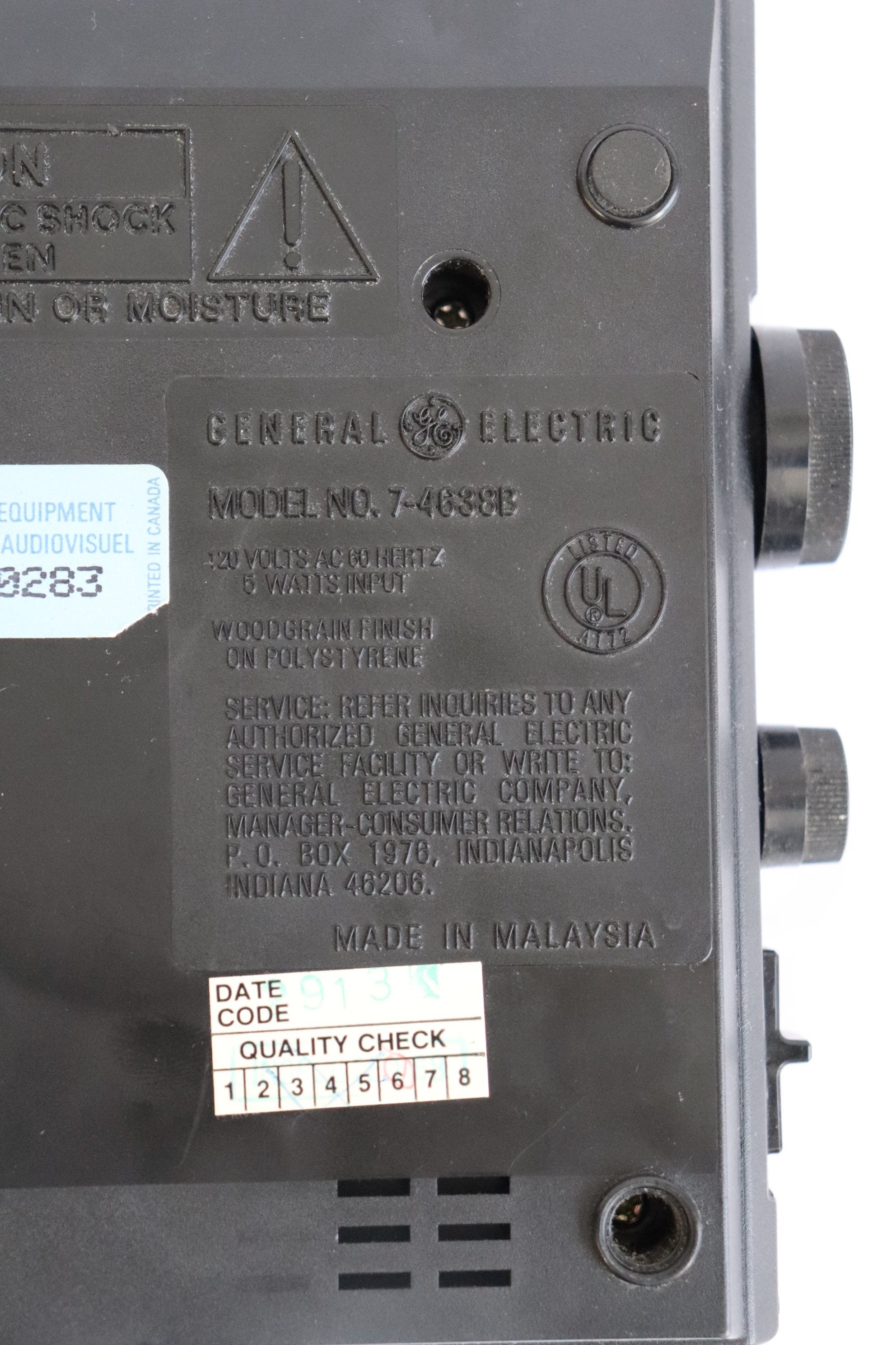 Vintage Late 80s GE General Electric FM/AM Electronic Digital Clock ...