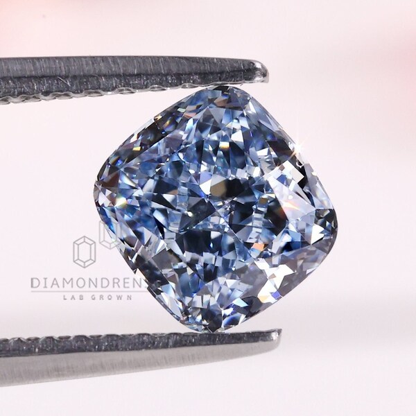 Lab Created Blue Diamond - Etsy