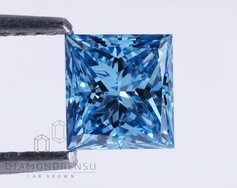 Blue Princess Cut Diamond - Etsy