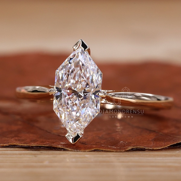 Dutch Marquise Lab Diamond Engagement Ring - Etsy