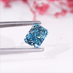 1.82 CT Radiant Cut Blue Lab Grown Diamond, Fancy Color Blue Diamond ...