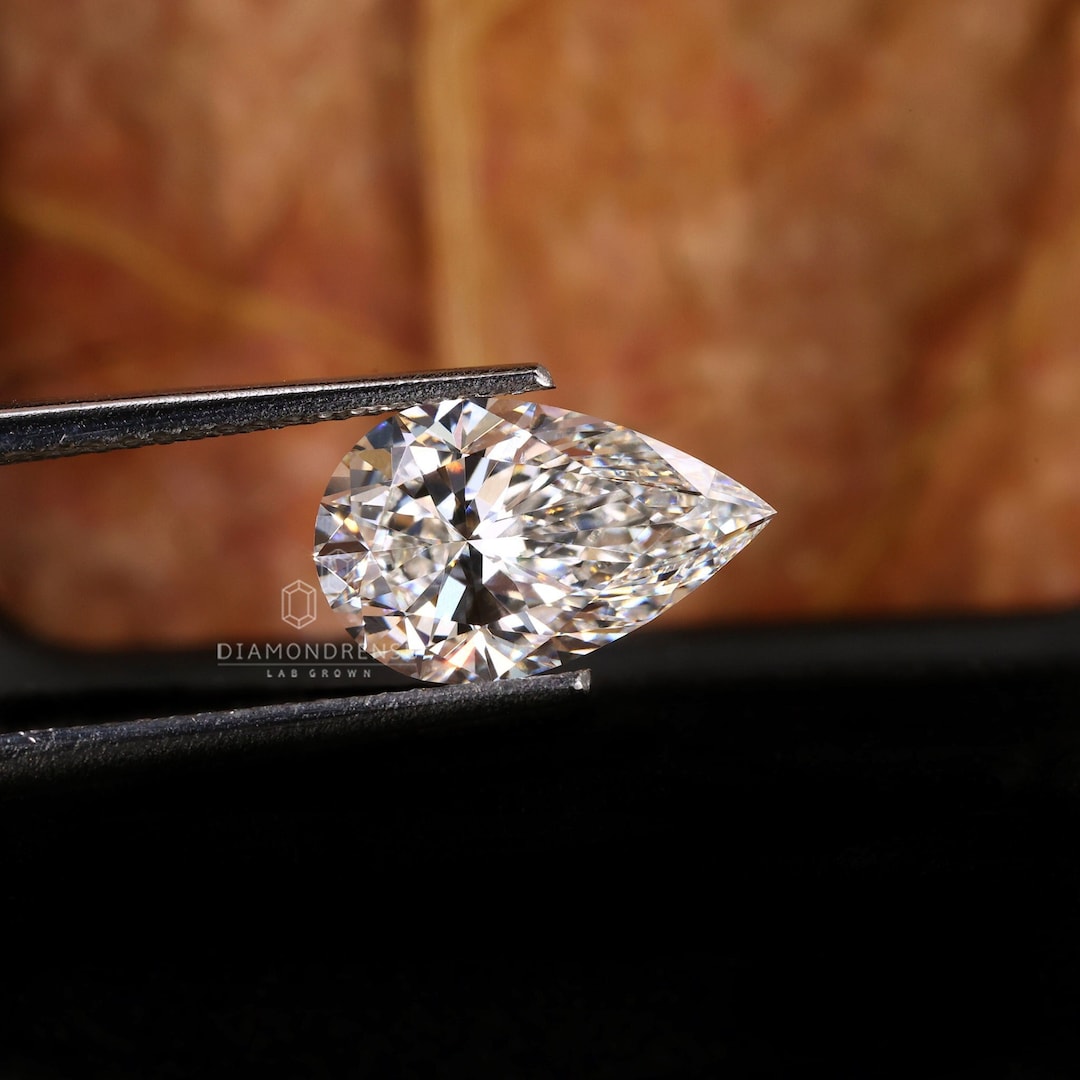 2.01 CT Pear Lab Created Diamond for Engagement Ring, IGI Certified G ...