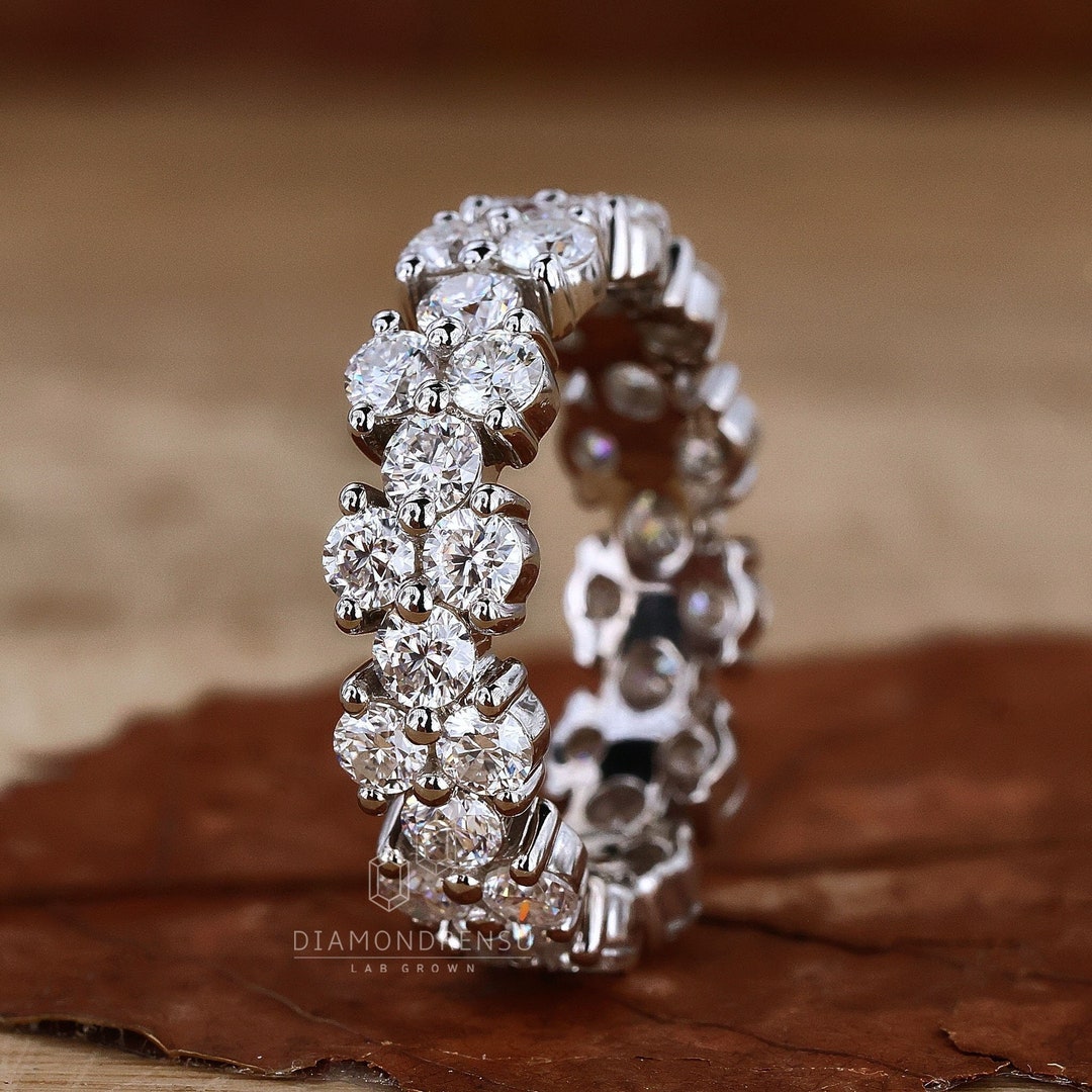 Garland Diamond Full Eternity Band, 2.88 TW Round Cut Lab Grown Diamond ...
