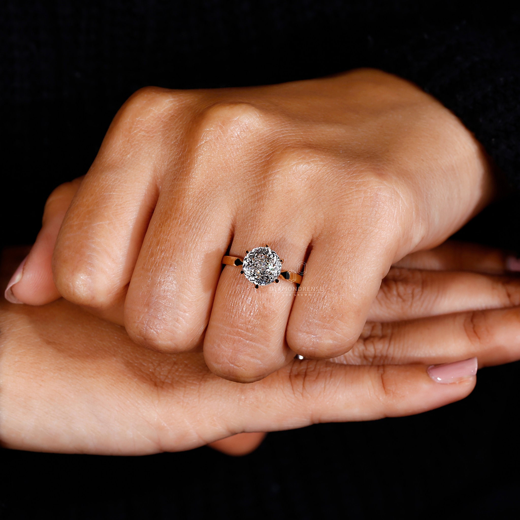 Portuguese Cut Diamond Solitaire Engagement Ring for Proposal, IGI ...