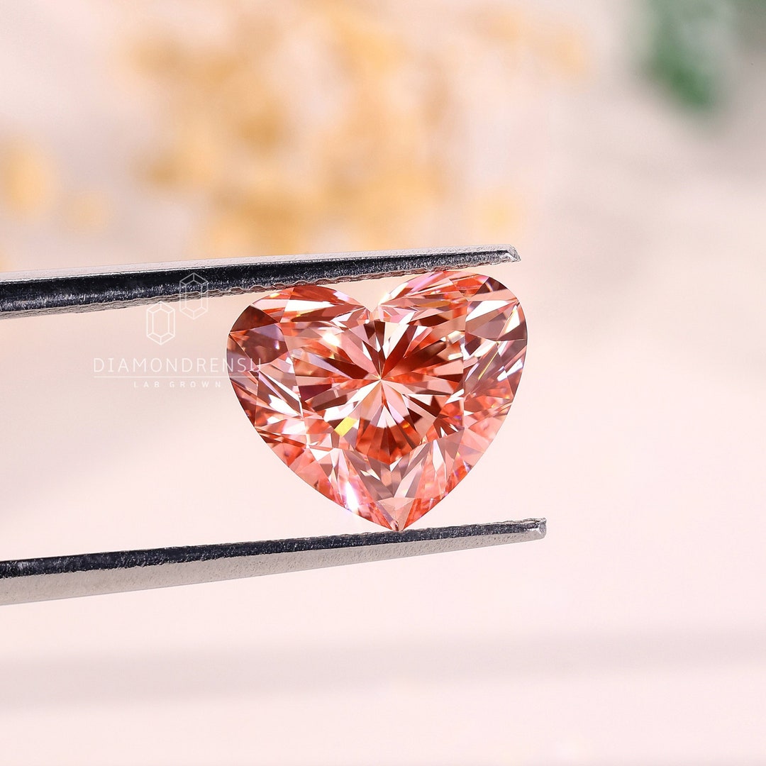 Pink Lab Grown Diamond, IGI Certified Diamond, 4 Ct Heart Shaped ...