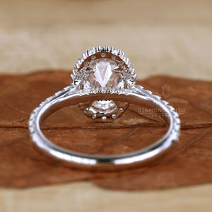 Oval Lab Created Diamond Engagement Ring, IGI Certified Diamond Halo ...