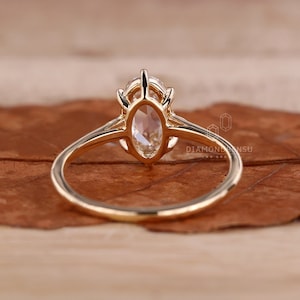 Moval Rose Cut Diamond Engagement Ring, 1.07 CT Rose Cut Lab Grown ...