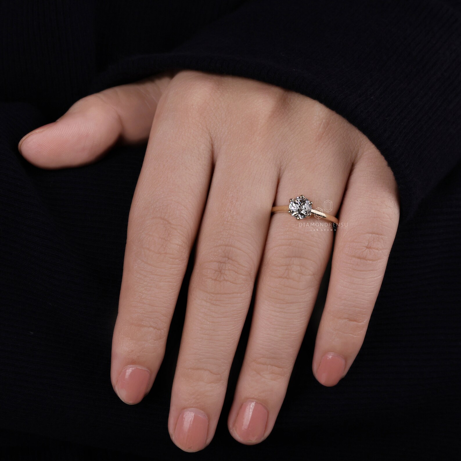 Antique 0.99 CT Jubilee Cut Lab Grown Diamond Engagement Ring ...