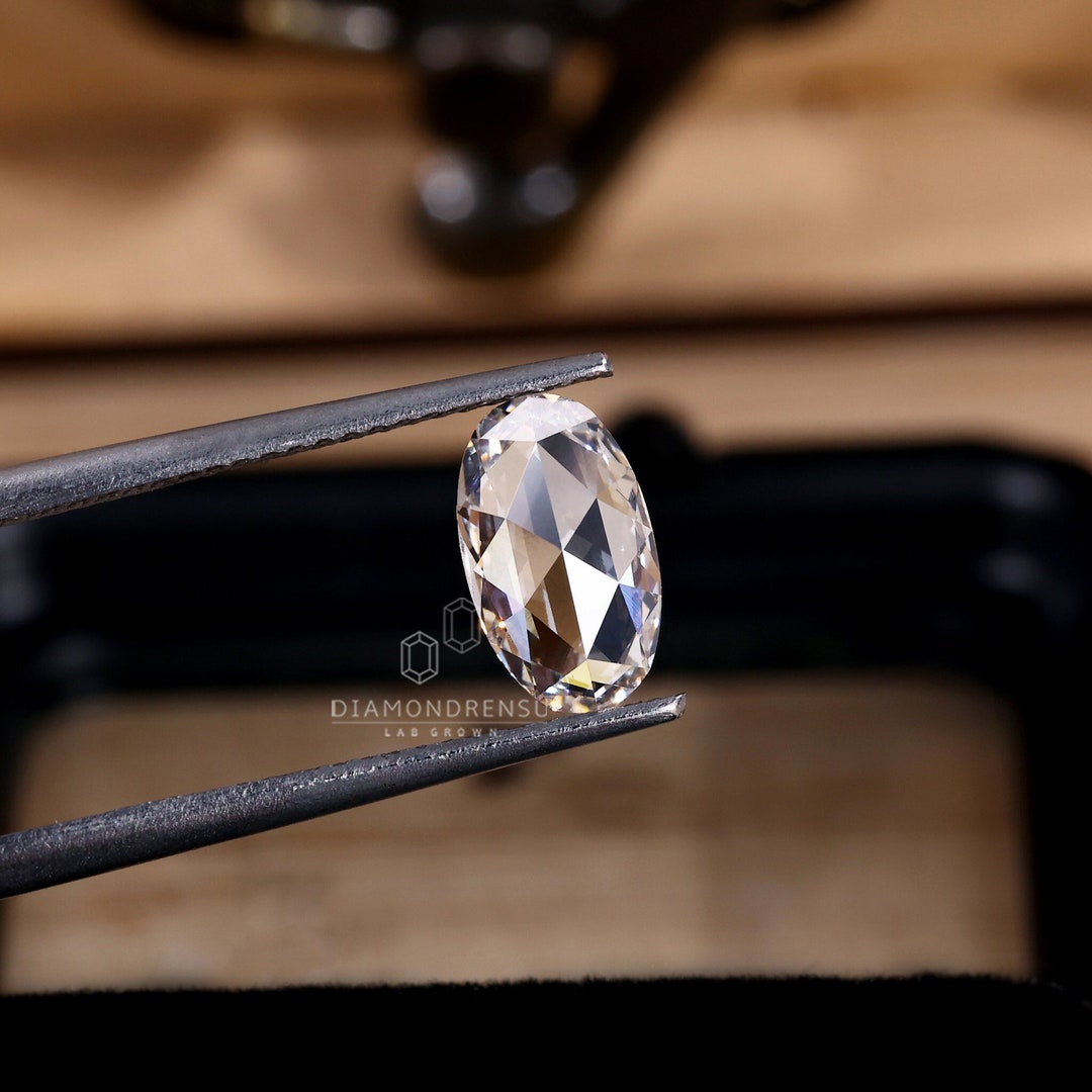 1.07 CT Oval Rose Cut Diamond, G/VS Lab Grown Diamond, Loose Diamond ...