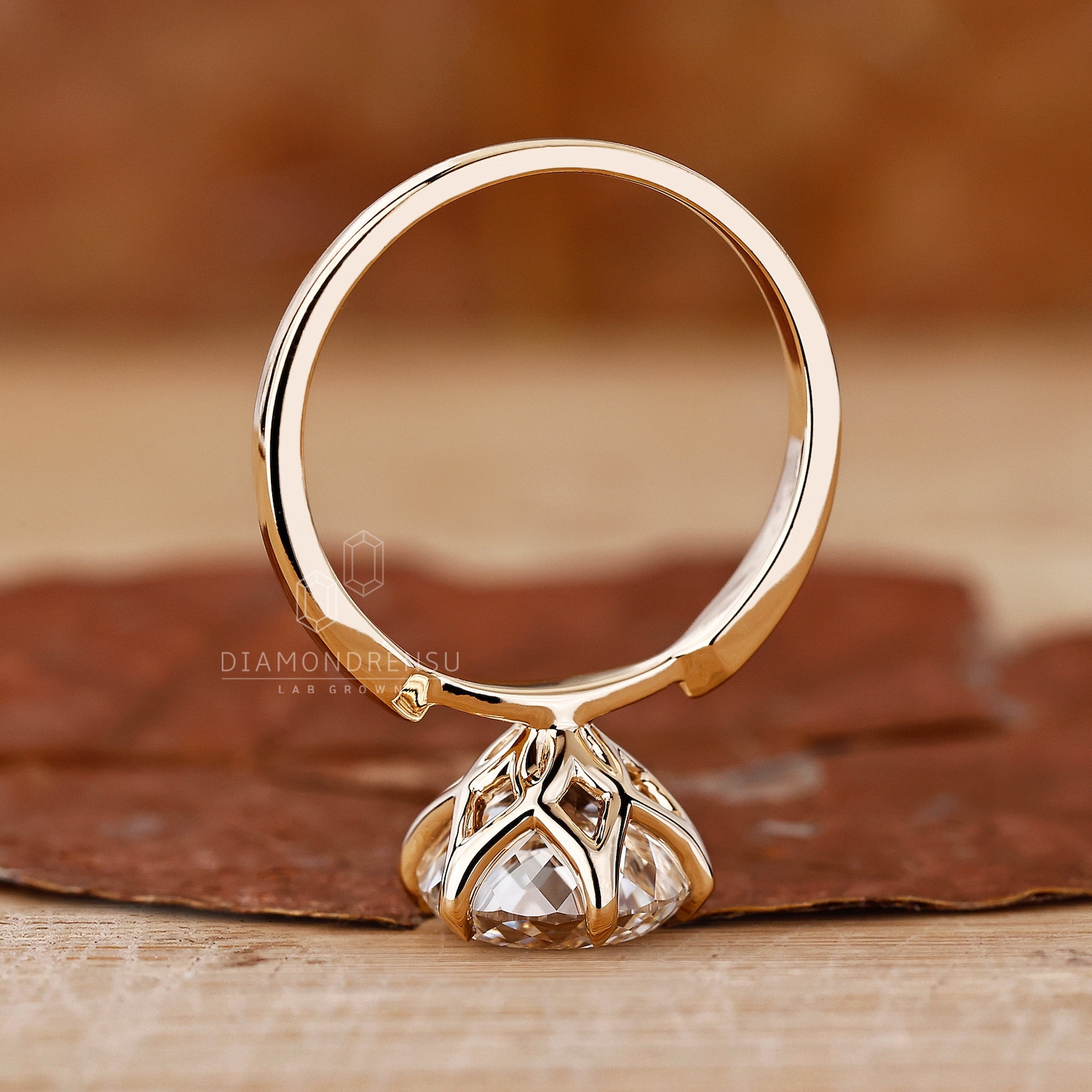 Portuguese Cut Diamond Solitaire Engagement Ring for Proposal, IGI ...
