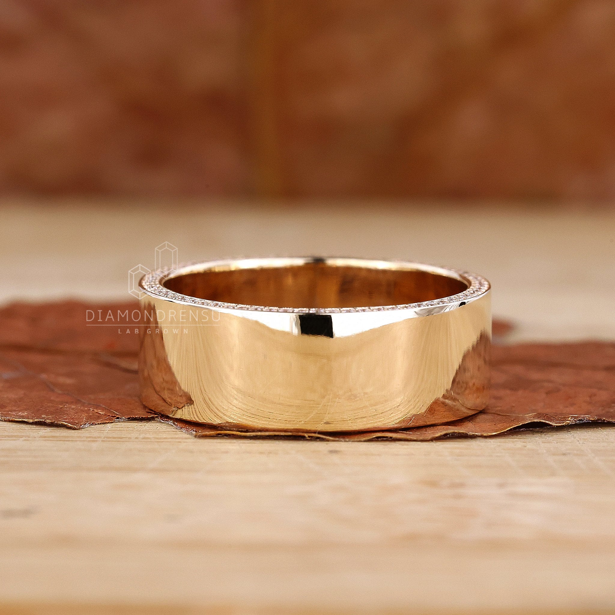 Round Lab Grown Diamond Men's Wedding Ring, Lab Created Diamond Wedding ...