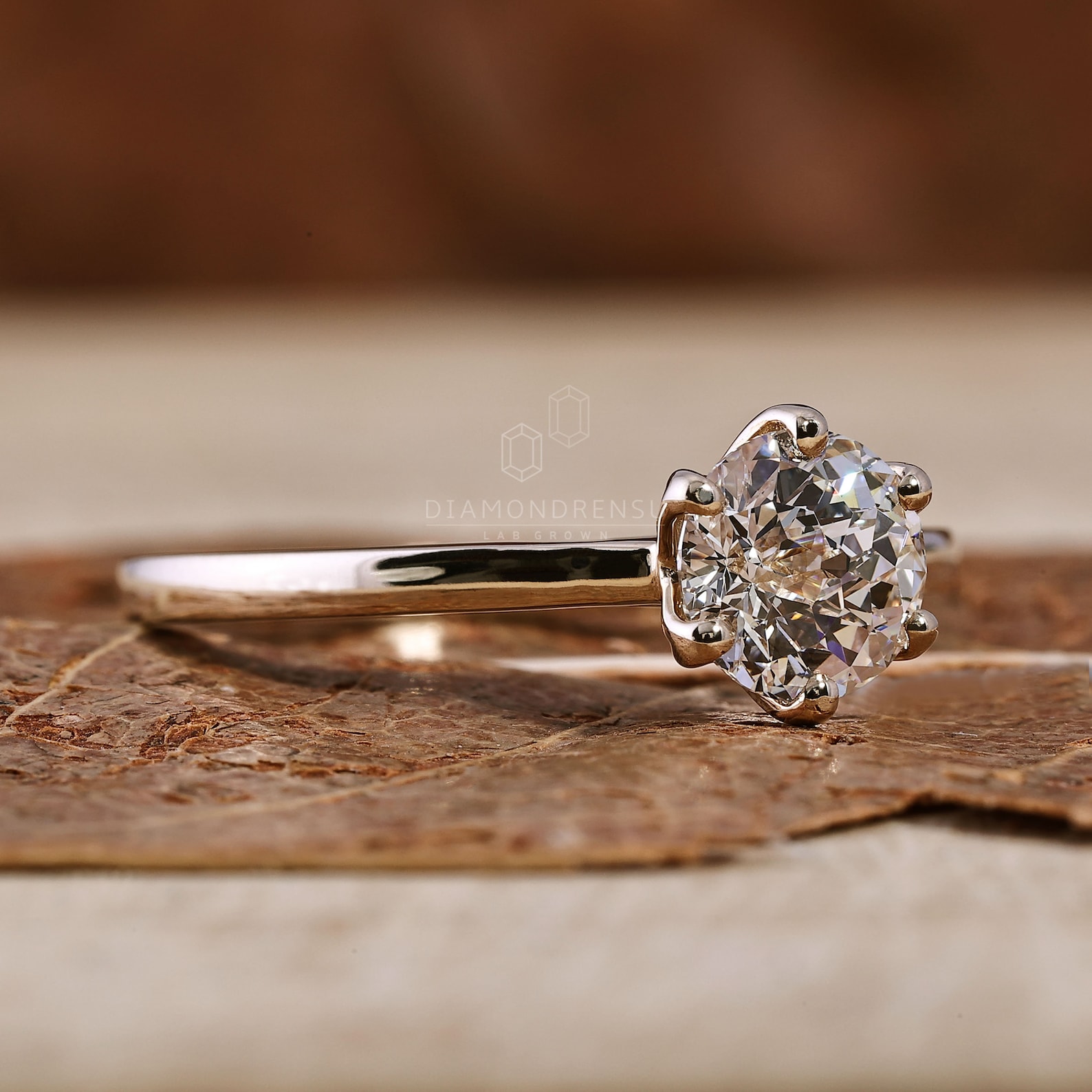 Antique 0.99 CT Jubilee Cut Lab Grown Diamond Engagement Ring ...