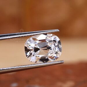 Old Mine Cushion Cut Diamond, 3 Carat Lab Grown Diamond, Elongated Old ...