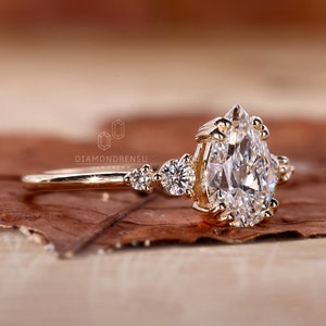 Pear Shaped Lab Created Diamond Engagement Ring for Women, IGI ...