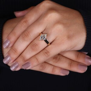 Lozenge Diamond Solitaire Engagement Ring in Yellow/white/rose Gold, 1 ...