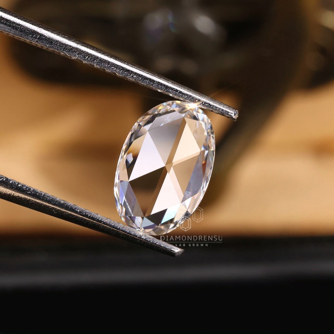 Oval Shape Rose Cut Lab Grown Diamond, 1.03 CT Oval Rose Cut Lab ...