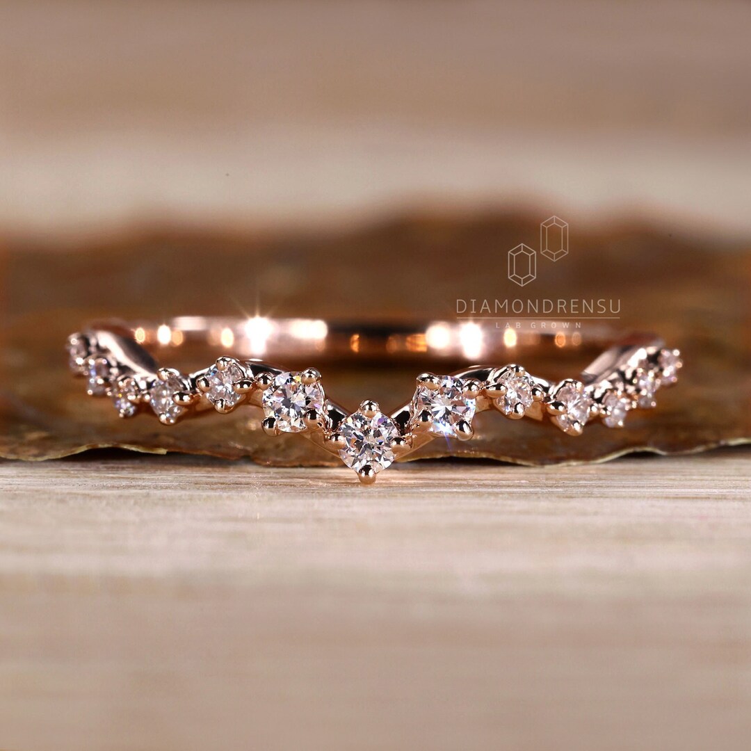 0.20 TW Round Lab Grown Diamond Wedding Band, EF/VS Lab Diamond Band ...