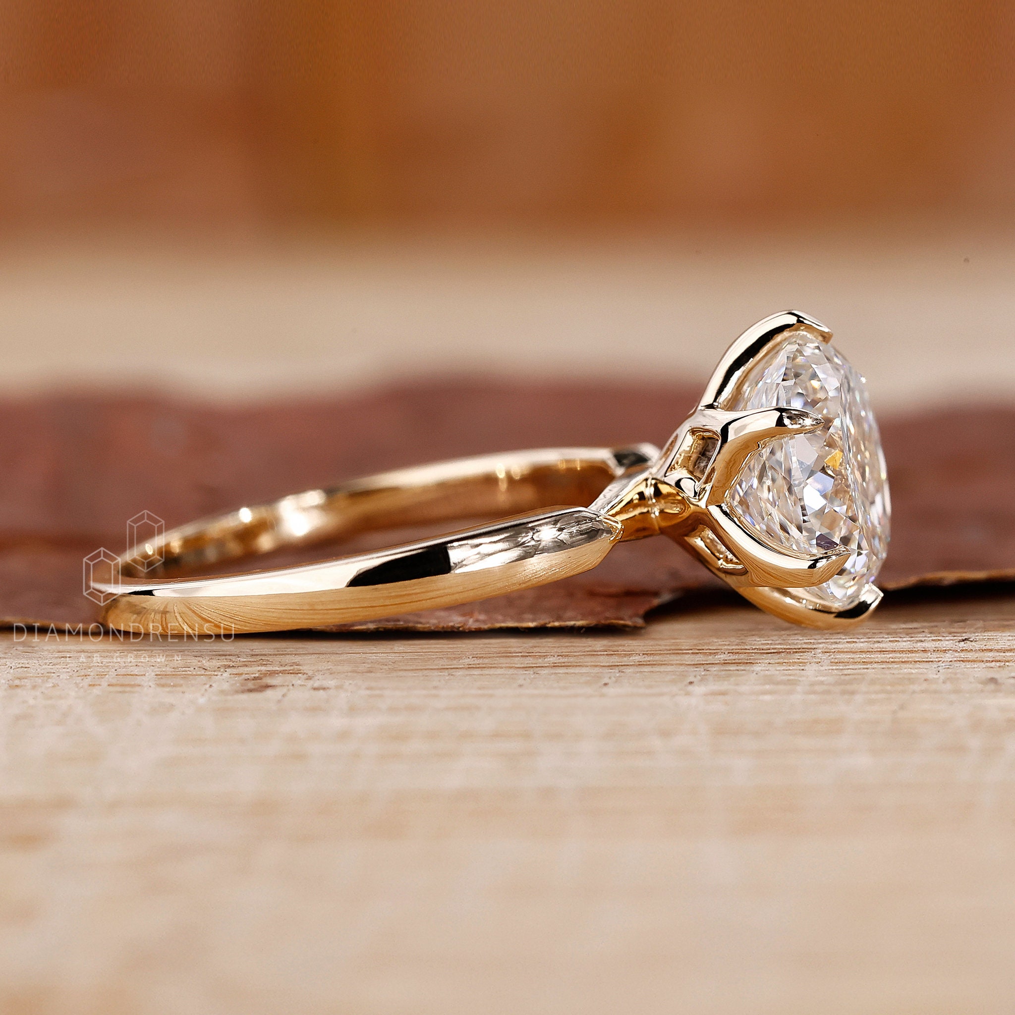 Portuguese Cut Diamond Solitaire Engagement Ring for Proposal, IGI ...