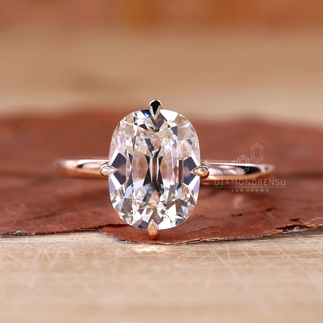 Vintage Old Mine Cut Diamond Engagement Ring, Solitaire Diamond Ring, IGI Certified, Ring for ...