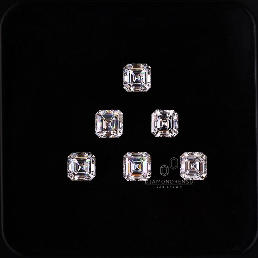 3.50 MM Asscher Cut Lab Grown Diamond, D/VS Lab Created Diamond, Loose ...