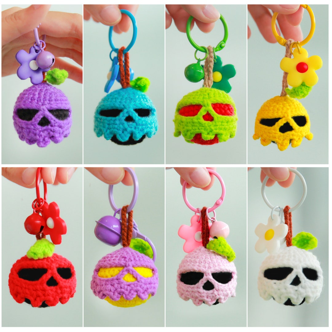 Mini Poisoned Apple,skull Apple Keychain,halloween Amigurumi,creative ...