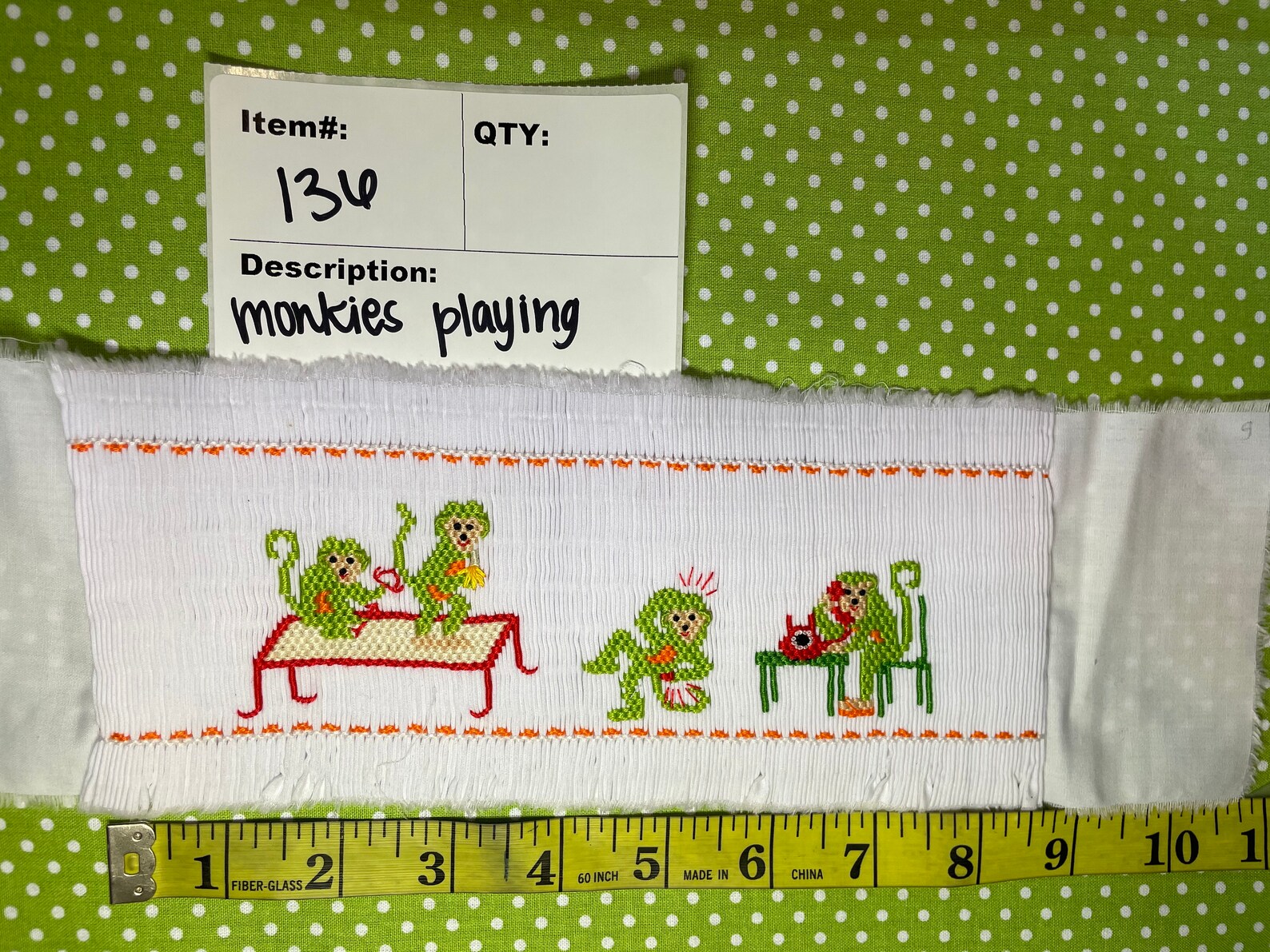 Monkey Theme PRE Smocked Insert, Sewing Supplies, Swimming, Swinging - Etsy