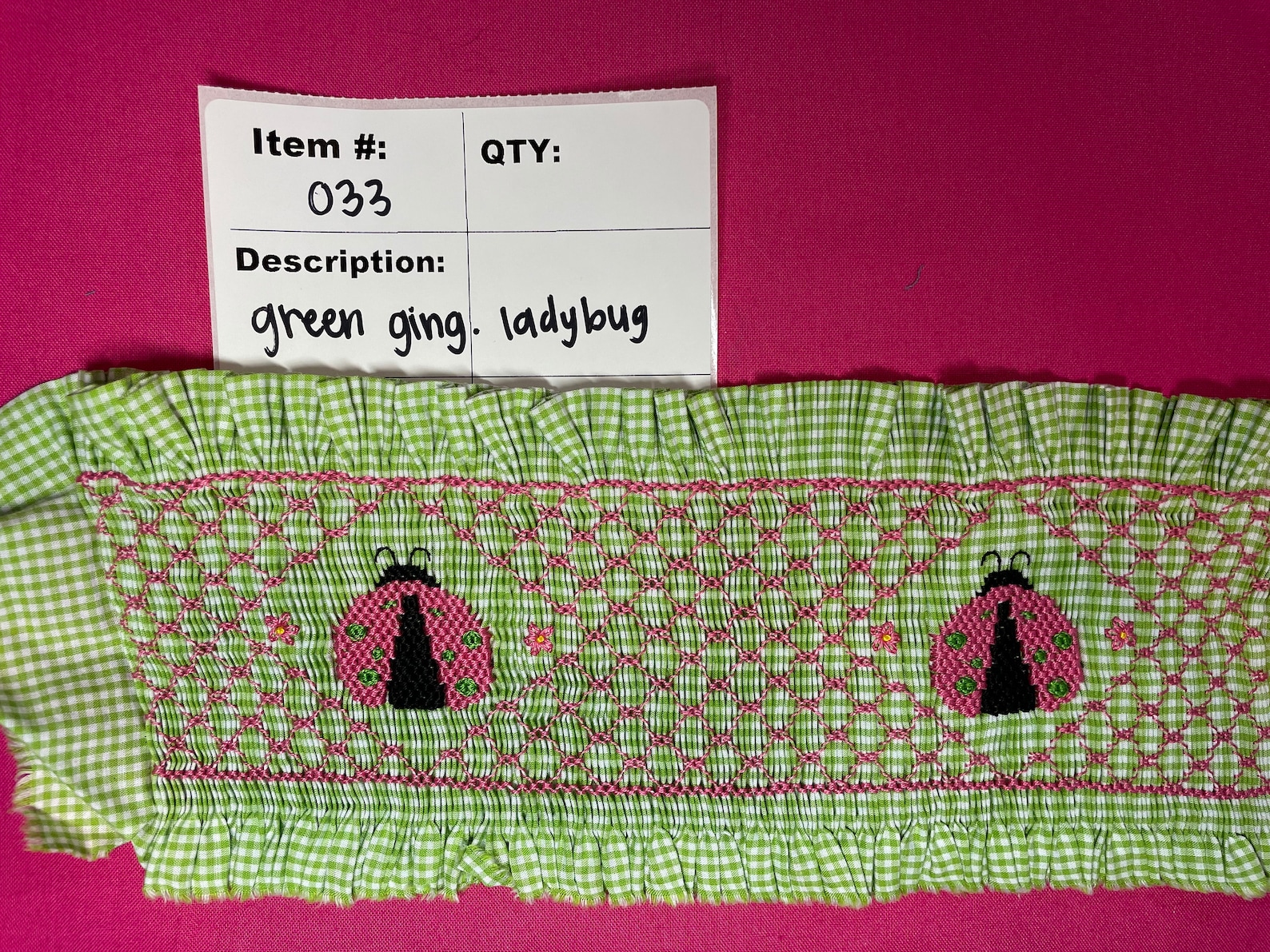 Lady Bugs & Dragonflies PRE Smocked Insert Sewing Supplies | Etsy