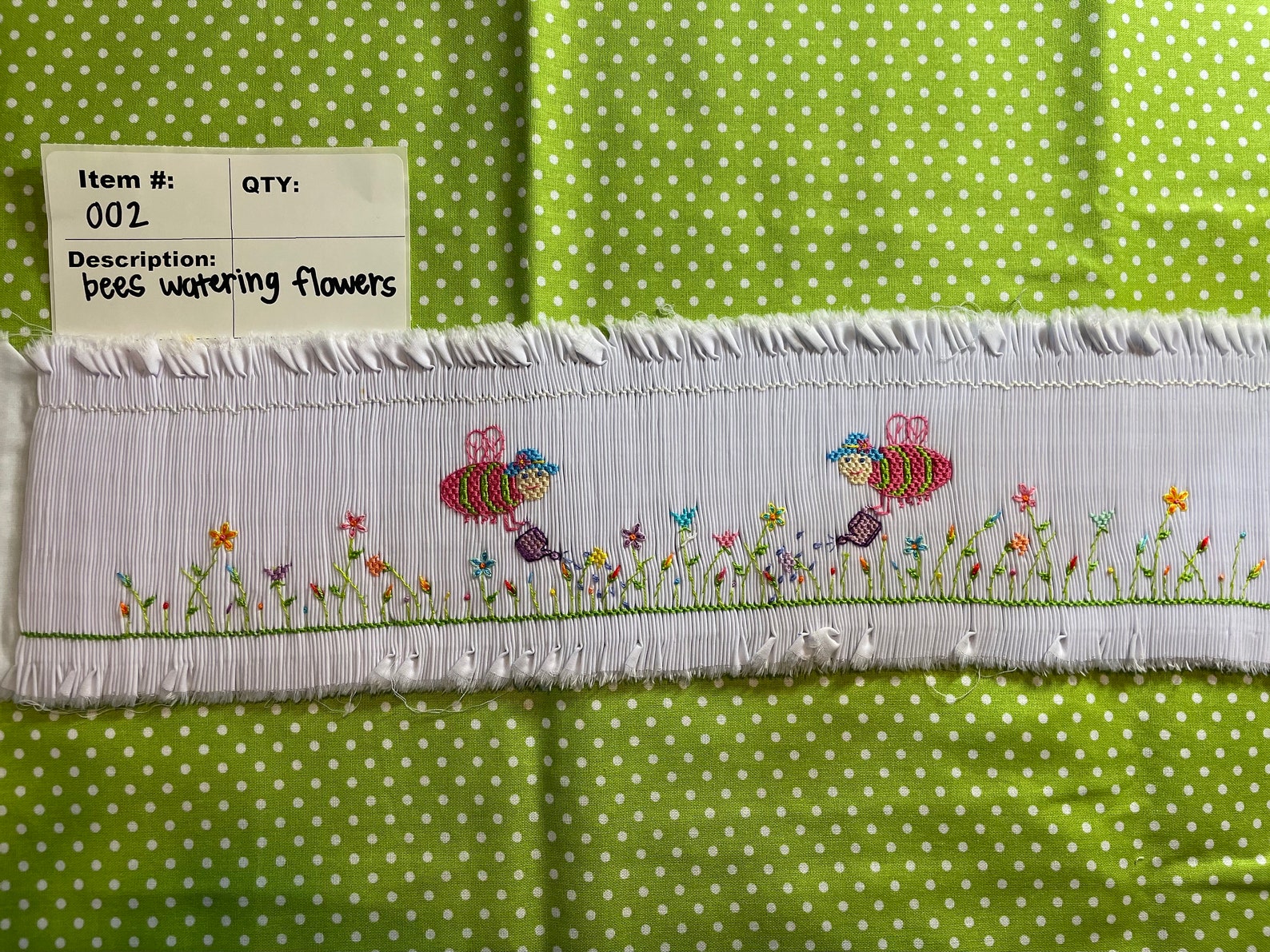 Bugs, Butterflies Themed PRE Smocked Insert, Sewing Supplies, Smocking ...