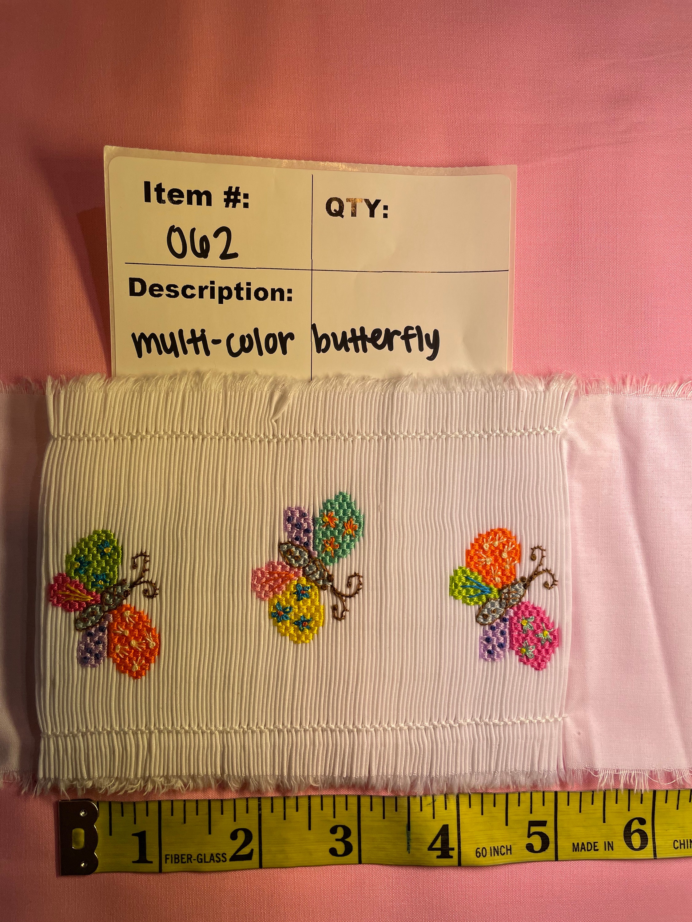 Bugs, Butterflies Themed PRE Smocked Insert, Sewing Supplies, Smocking ...