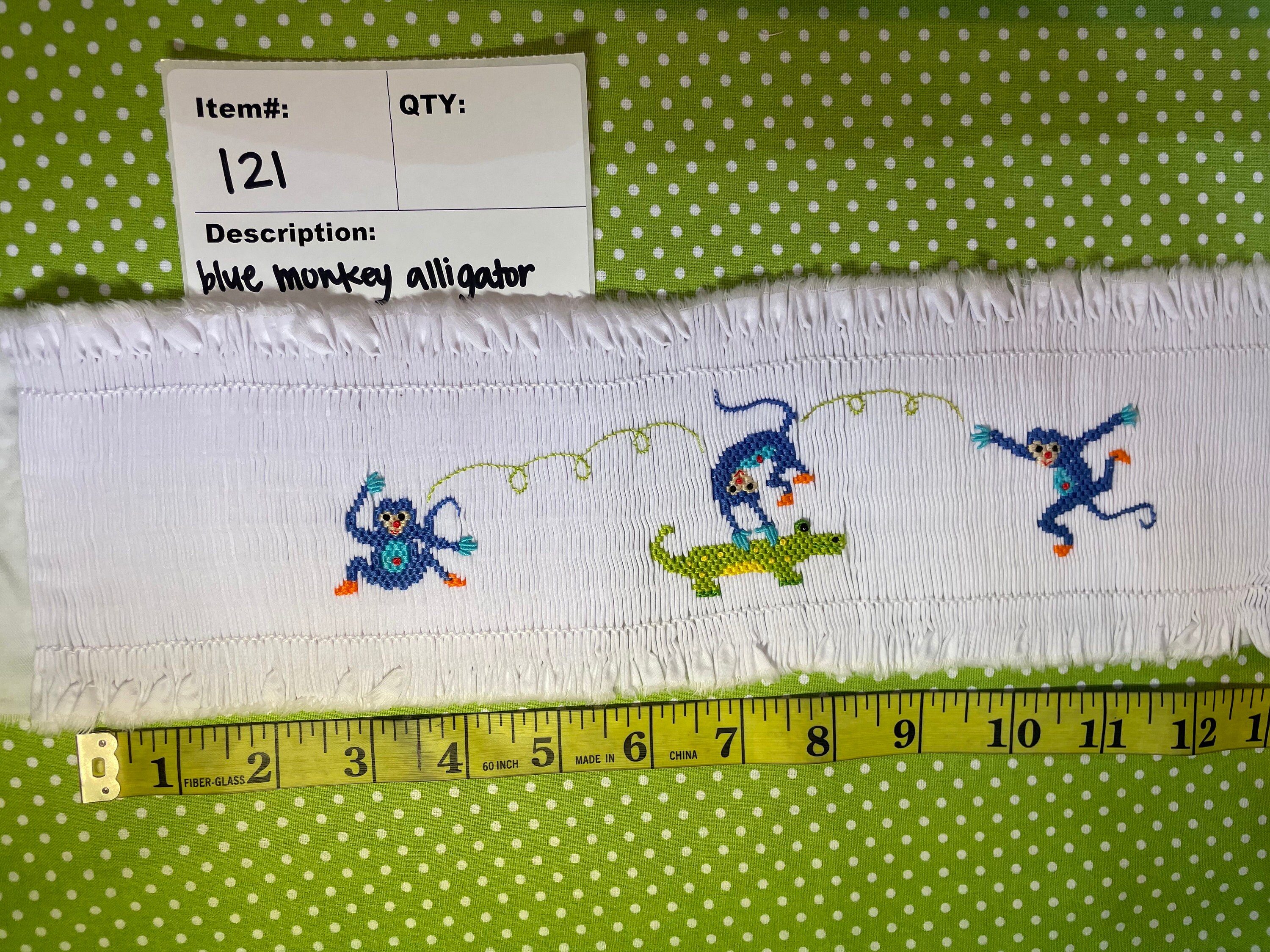 Monkey Theme PRE Smocked Insert, Sewing Supplies, Swimming, Swinging - Etsy