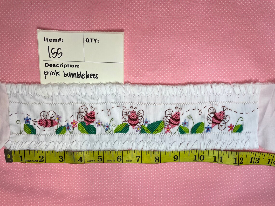 Bugs, Butterflies Themed PRE Smocked Insert, Sewing Supplies, Smocking ...