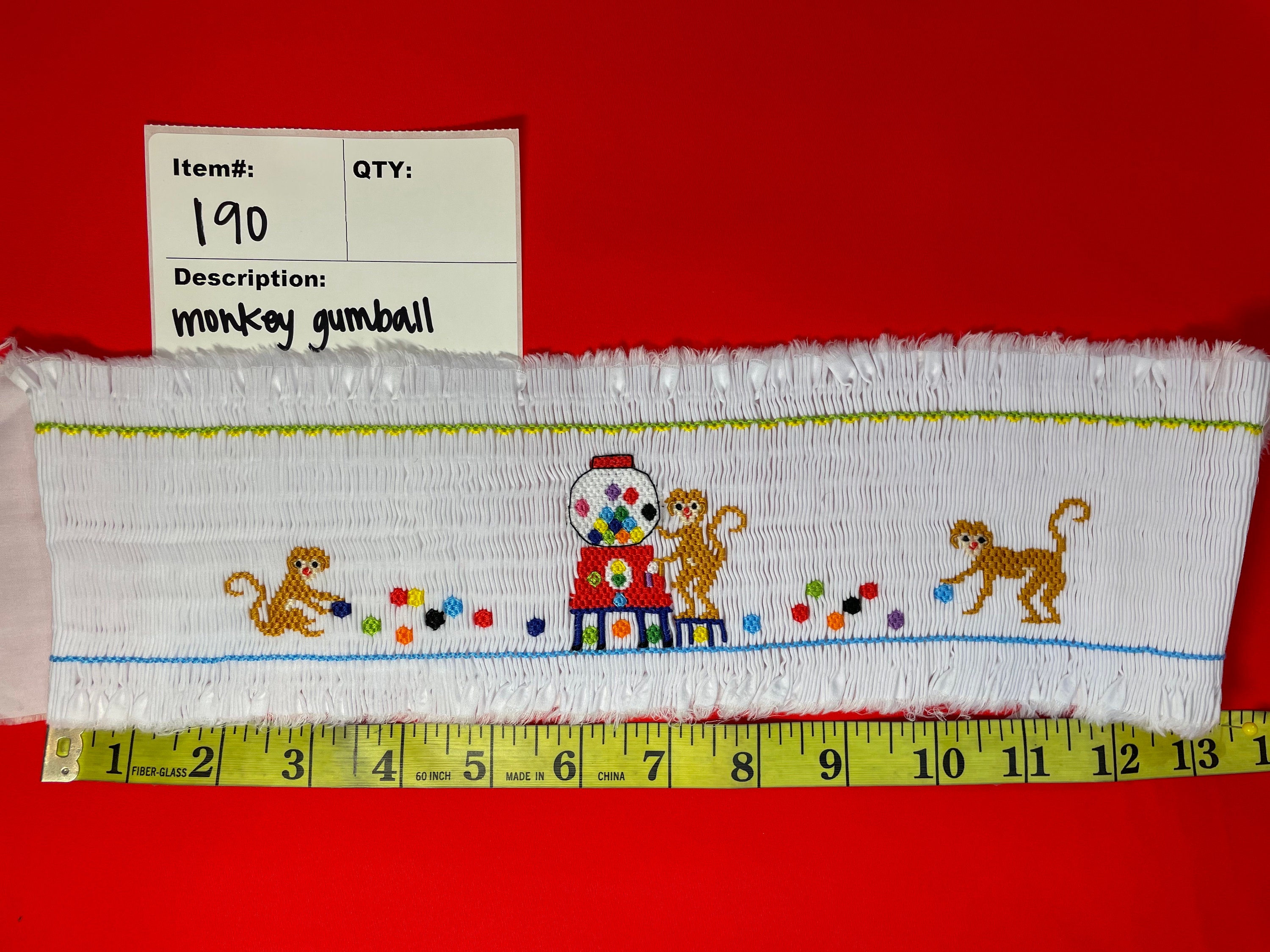 Monkey Theme PRE Smocked Insert, Sewing Supplies, Swimming, Swinging - Etsy