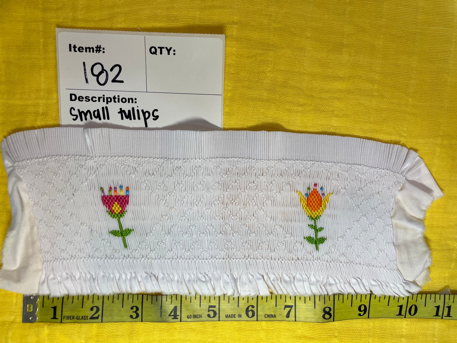 PRE SMOCKED Floral Insert, Sewing Supplies, Smocking, Tulips, Pansy ...