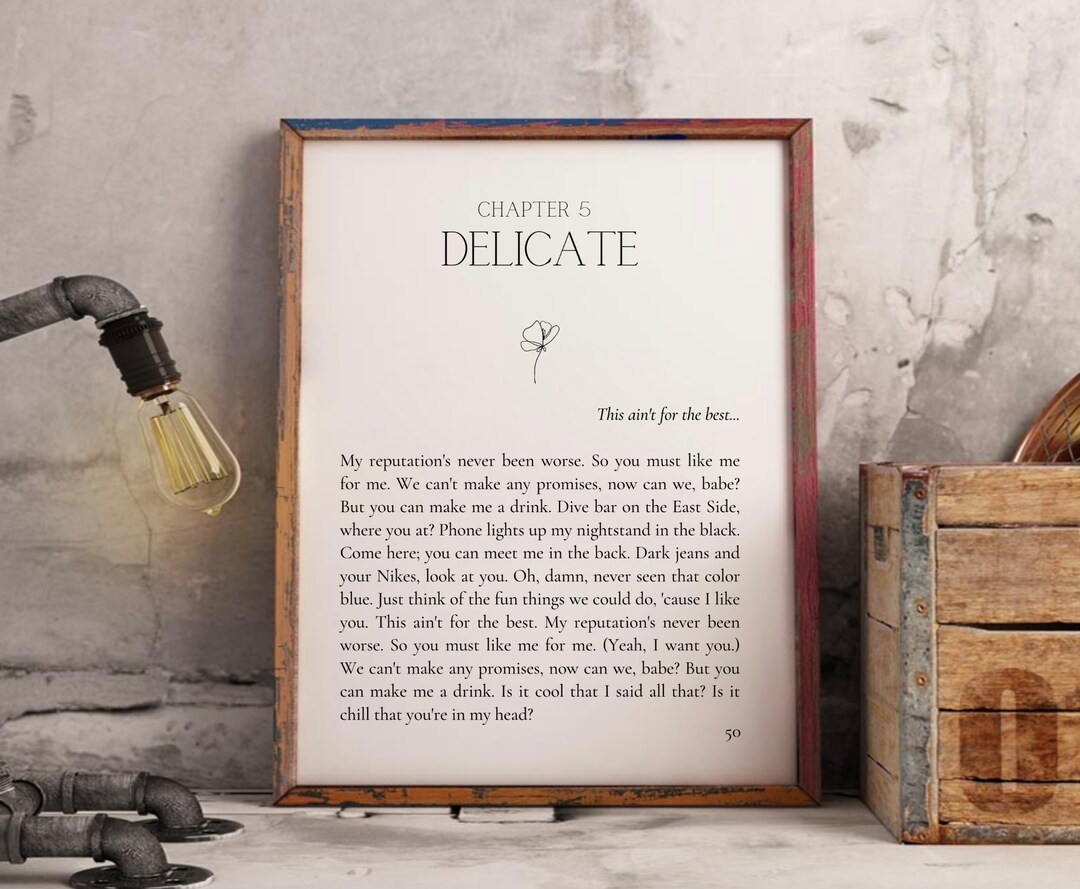 Reputation Album Lyric Print Physical Version of Reputation Taylor's ...