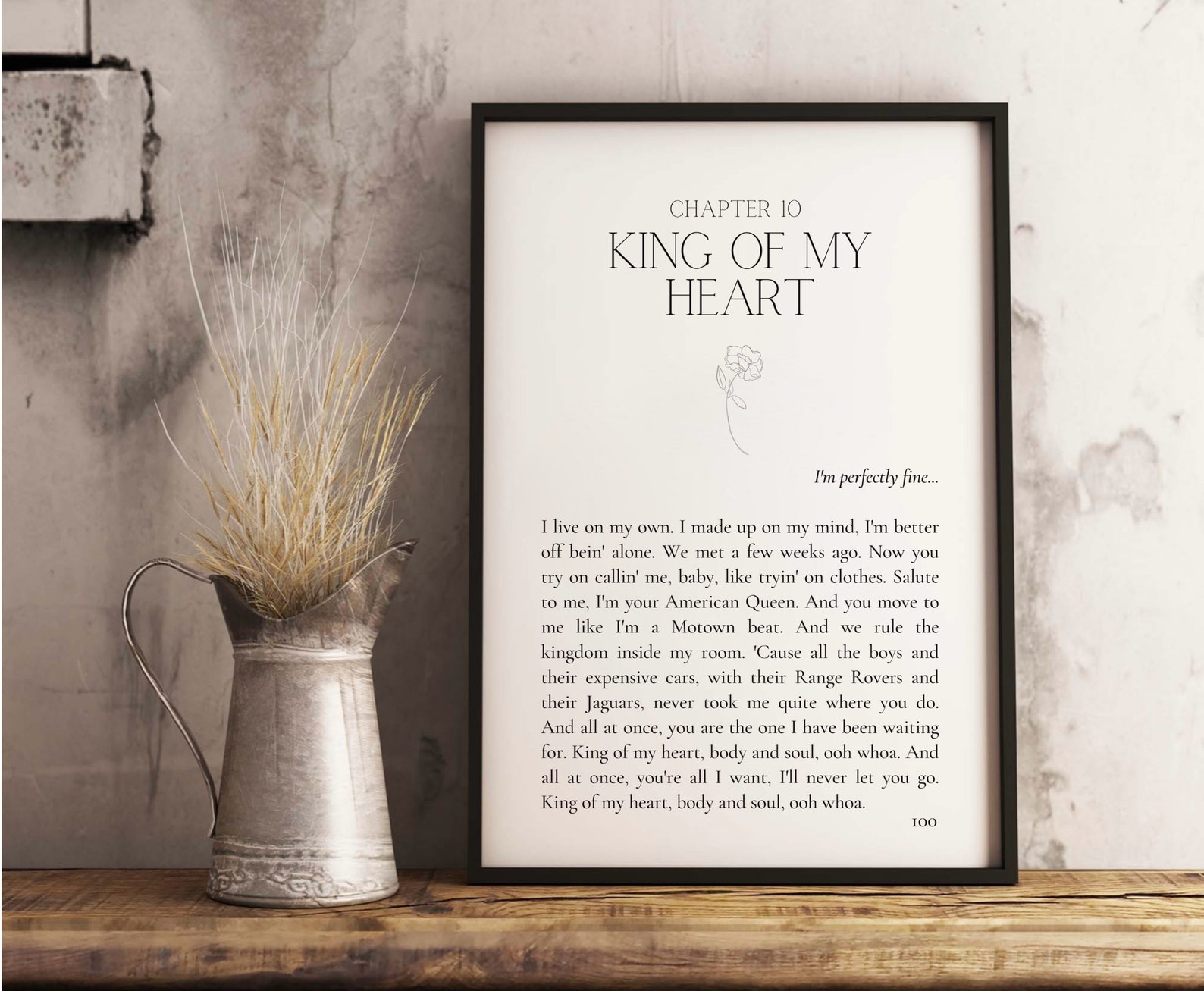 King of My Heart Digital Lyric Print Printable Taylor Swift | Etsy