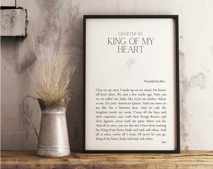 King of My Heart Digital Lyric Print Printable Taylor Swift | Etsy