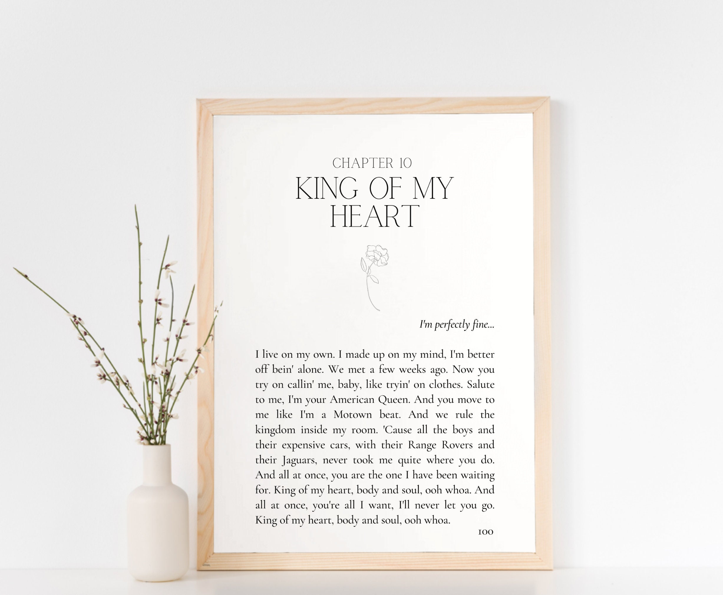 King of My Heart Digital Lyric Print Printable Taylor Swift | Etsy