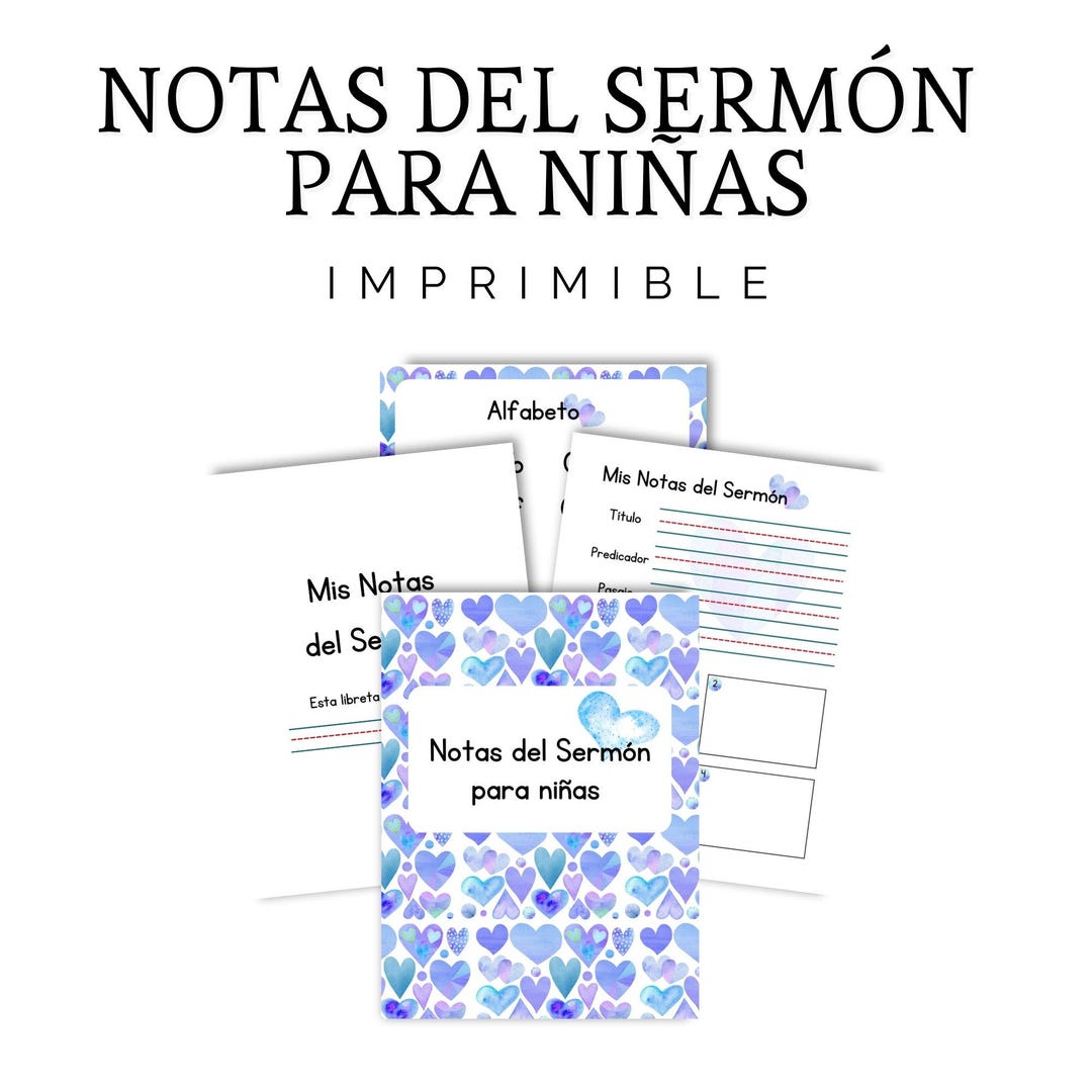 Printable Sermon Notes for Girls Ages 3 to 7 - Etsy