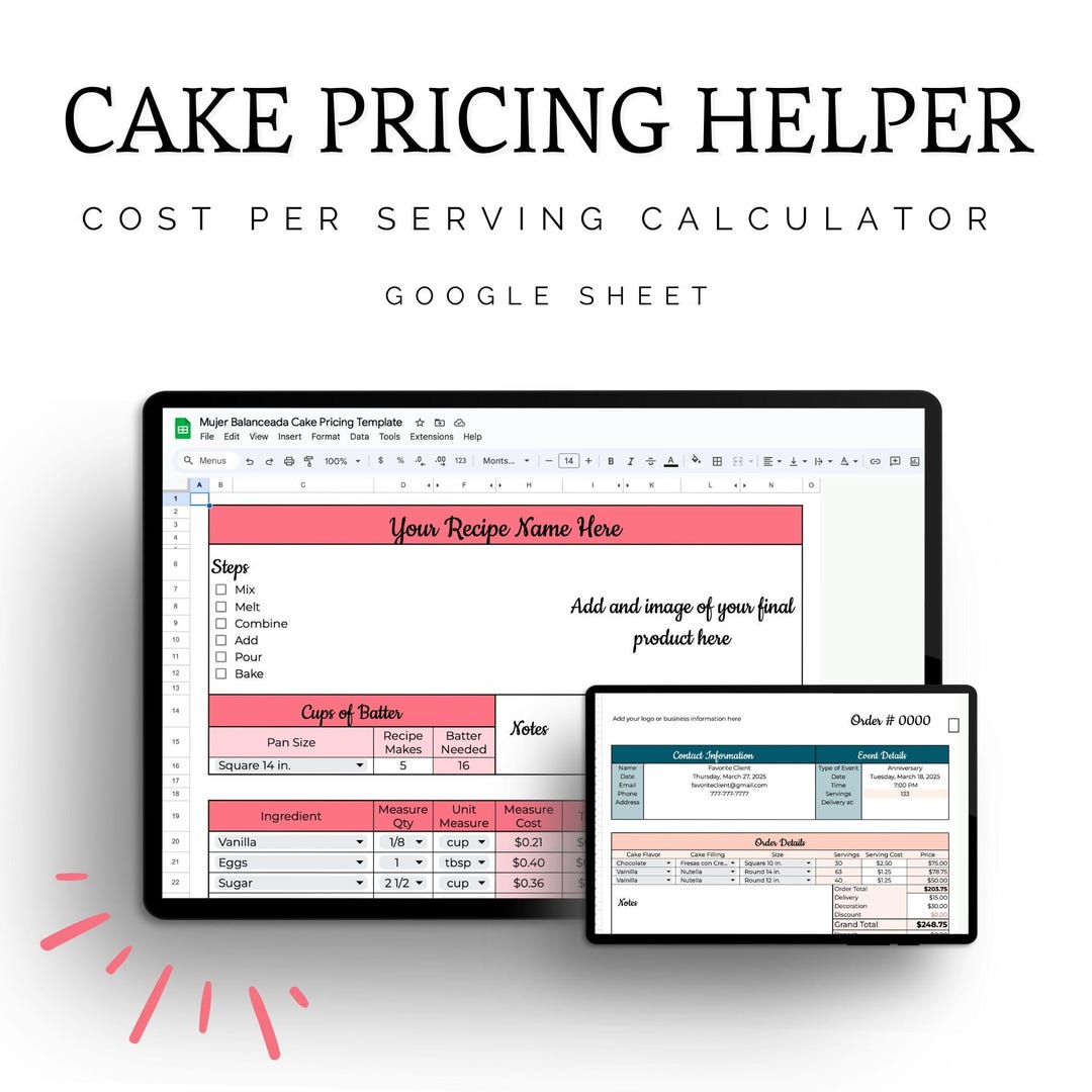 Cake Pricing Helper Calculator | Cake Pricing Google Sheet for Home Bakers | Cake Cost ...