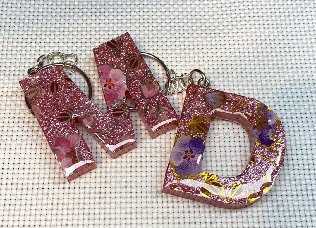 Pattern Letter Keyrings A-Z - Etsy
