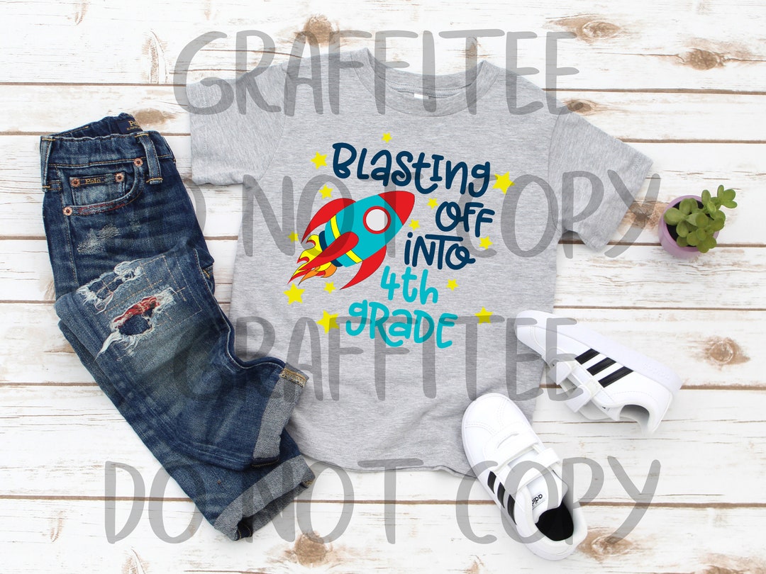 Blasting off Into 1st 2nd 3rd 4th 5th Grade Shirt Boys Back - Etsy