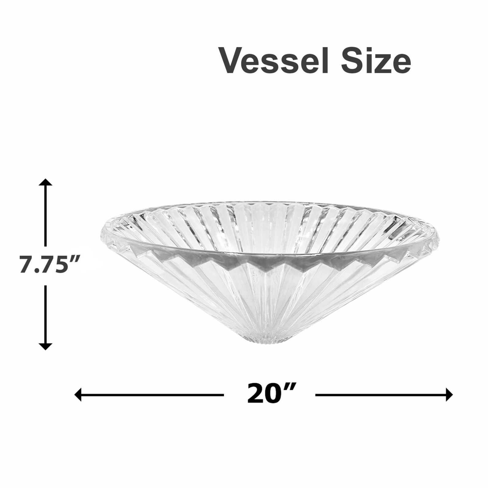 Elegant Conical Textured Glass Vessel Sink – 20 Inch, Available in ...