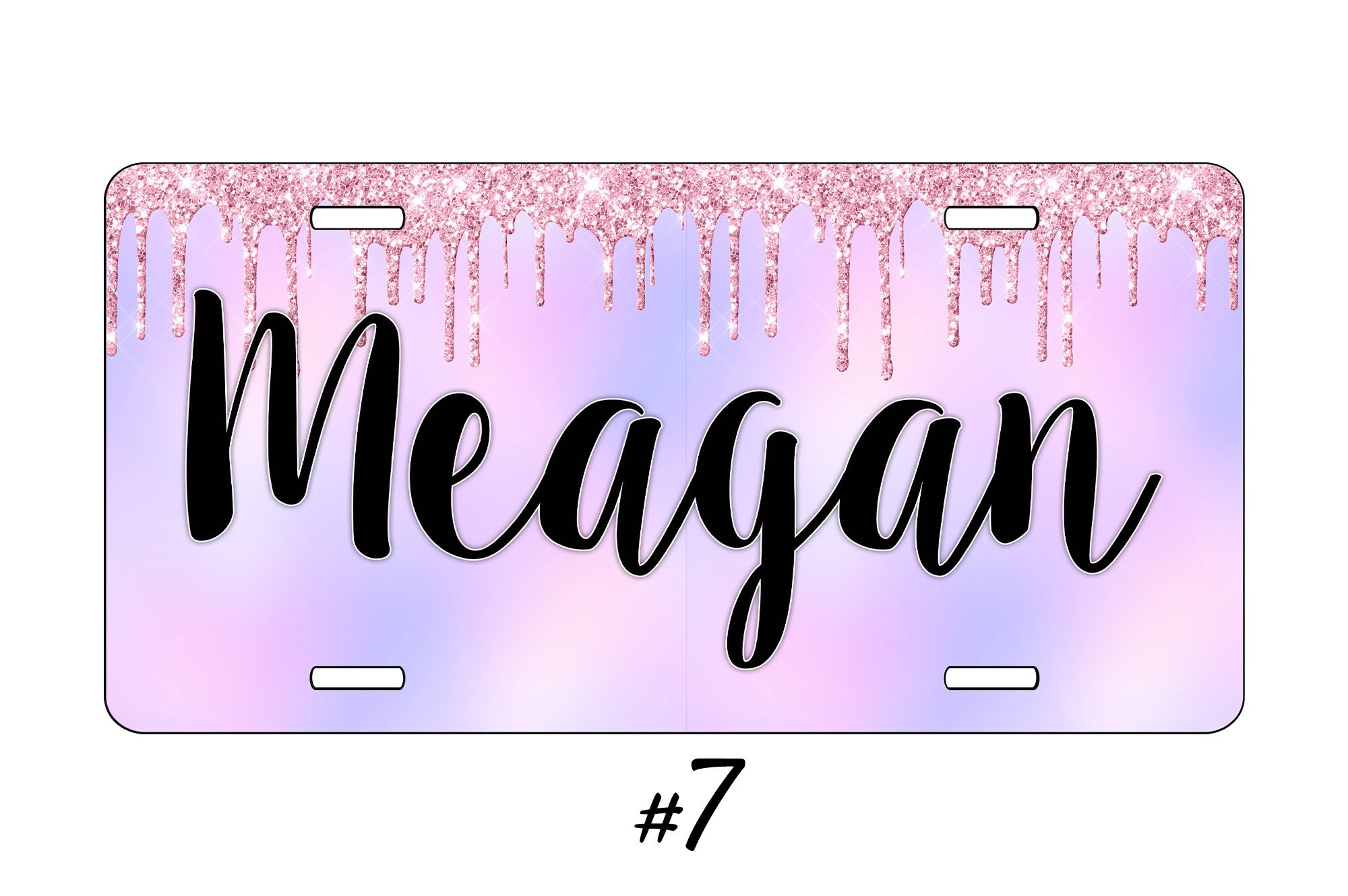 Personalized Custom Front License Plate With Ombre Glitter - Etsy